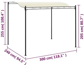 vidaXL Marketos Zahradní altán plátěný krémově bílý