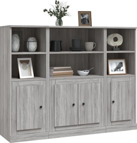 Příborníky 3 ks šedé sonoma kompozitní dřevo 3185309
