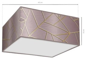 Stropní svítidlo Ziggy Square, 1x růžové/zlaté textilní stínítko, (bílé plexisklo), (40 cm)
