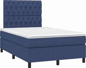 Box spring postel s matrací a LED modrá 120 x 200 cm textil 3135107