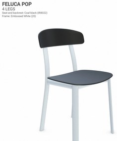Židle Feluca Pop Barva kovové konstrukce: Embossed white 20, Barva sedáku a opěradla z recyklovaného plastu: Coal black IR8022