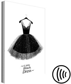 Obraz Móda na glamour (1-dílný) - Blyštivé detaily černobílého šatu