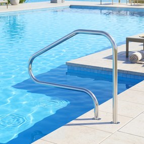 Costway Sada 2 bazénových zábradlí bazénové madlo z nerezové oceli – 130 × 94 cm