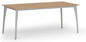 Jednací kancelářský stůl PRIMO OMEGA, 180x90 cm, šedá podnož, buk