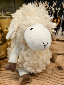 Bílá dveřní zarážka kudrnatá ovečka Sheep - 12*11*22 cm