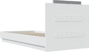 Rám postele s čelem bílý 100 x 200 cm kompozitní dřevo 3209933