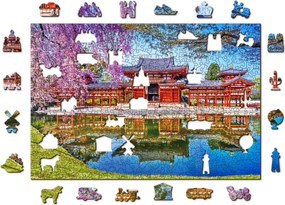 Wooden city dřevěné puzzle - chrám byodo-in, kjóto, japonsko 505 dílků