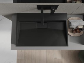 Mexen Ava, umyvadlo na desku z konglomerátu B/O 70 x 46 cm, černá matná, 23017070