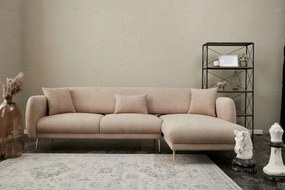 HANAH HOME Rohová pohovka SIMENA béžová pravá 266 cm 825BLC2830