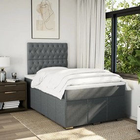 Box spring postel s matrací tmavě šedá 120x190 cm textil 3291615