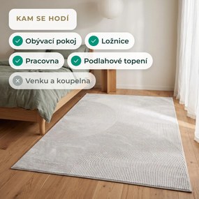 Angel Carpet, Kusový koberec Zafiro 25 Grey, 120x170, šedá, kancelář
