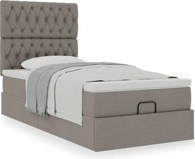 Osmanský rám postele s matrací taupe 80x200cm textil 3313199