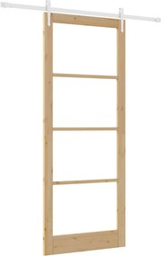 Posuvné dveře 93 x 232 cm Masivní borové dřevo a sklo Přírodní 3332375