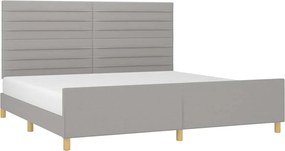 Rám postele bez matrace světle šedý 200 x 200 cm textil 3125162