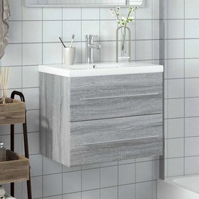 Koupelnová skříňka se zápustným umyvadlem šedá sonoma 3278774