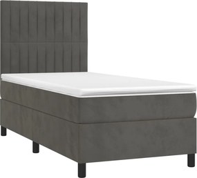 Box spring postel s matrací tmavě šedá 80 x 200 cm samet 3143110