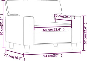 vidaXL Křeslo 60 cm umělá kůže [359407] Barva: Šedá