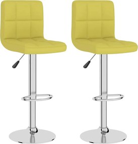 Barové židle 2 ks zelené textil 334244