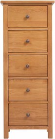 Vysoká komoda se zásuvkami 45x32x110 cm masivní dubové dřevo 329924