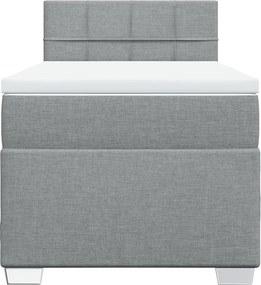 Box spring postel s matrací světle šedá 90x200 cm textil 3285771