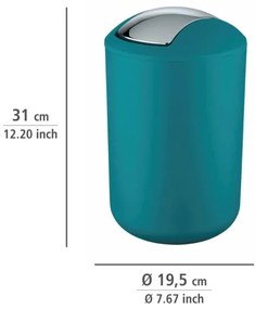 WENKO 21227100 - Odpadkový koš BRASIL 19,5x31 cm tyrkysová/lesk. chrom