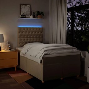 Box spring postel s matrací krémová 120x200 cm textil 3293559