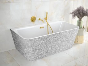 BESCO Volně stojící vana VARYA Glam - stříbrná Barva - GLAM 02 - stříbrná, Barva sifonu - Bílá, Rozměr vany - 170 × 80 cm - VANVARYA170WG2