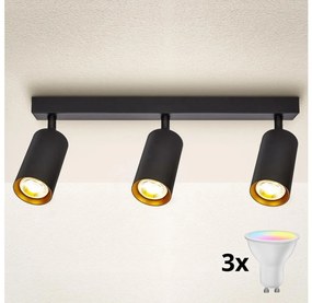 Brilagi - LED Stmívatelné bodové svítidlo SELE 3xGU10/6,5W/230V černá/zlatá