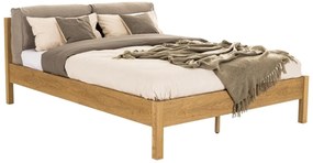 OnaDnes -20% Dubová dvoulůžková postel Cioata Calvin 180 x 200 cm s opěrnými polštáři