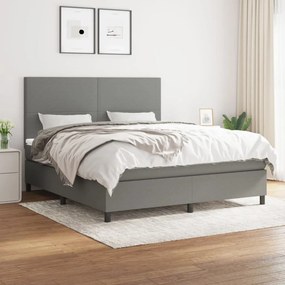 Box spring postel s matrací tmavě šedá 180x200 cm textil 3141634