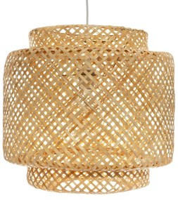 Závěsná lampa LIBY s prolamovaným stínidlem z bambusu, O 40 cm