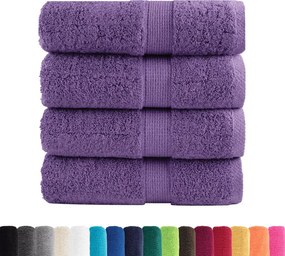 Premium ručníky SOLUND 4 ks fialové 30 x 50 cm 600 g/m² 137351