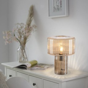 Designová stolní lampa jantarové sklo - Andro