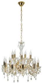 Zlatý křišťálový lustr Maria Teresa pro žárovku 15x E14 - Candellux