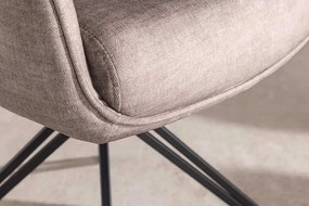 Designová otočná židle Brock taupe samet