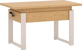 Rozkládací polohovací konferenční stolek HOGO 3v1 | 120-157x62,5-74,5x67 cm | síla horní desky 32 mm | dub bookmatch/nohy kašmír