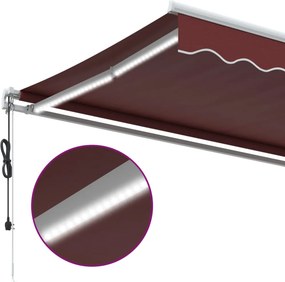 Automatická zatahovací markýza s LED burgundská 400 x 350 cm 3214985