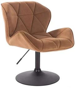 LuxuryForm DESIGN Otočná židle MILANO VELUR na černém talíři - medová