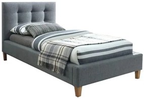 Signal Čalouněná postel TEXAS 90 x 200 cm barva šedá / dub
