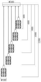 Globo 15761-5 - Křišťálový lustr na lanku WOLLI 5xE14/40W/230V
