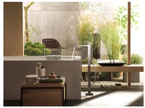 Hansgrohe Metropol, vanová baterie na podlahu, kartáčovaná černá chromová, 32532340