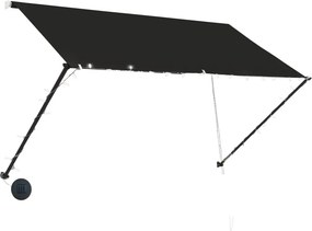Zatahovací markýza s LED 250 x 150 cm antracitová 145917