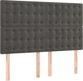Box spring postel s matrací tmavě šedá 140x200 cm samet 3132922