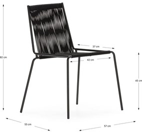 Černé kovové stohovatelné jídelní židle v sadě 2 ks Emily – Marckeric