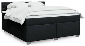 Box spring postel s matrací černá 180x200 cm textil 3288276