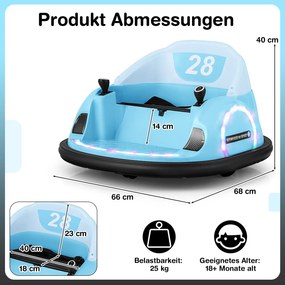 Costway Auto s pojízdným nárazníkem pro batolata 12 V Elektrické 360° Spin auto