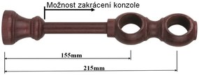 GARNÝŽE-HEBR Garnýž dřevěná mahagon dvojitá 180 cm