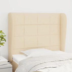 Čelo postele typu ušák krémové 103x23x118/128 cm textil 3117951