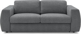 Tmavě šedá žinylková pohovka na každodenní spaní/rozkládací 220 cm Hugo – Bobochic Paris