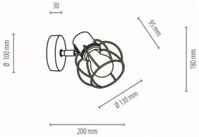 Spot-Light 26114104 - Nástěnné bodové svítidlo PHIPHI 1xE27/60W/230V dub